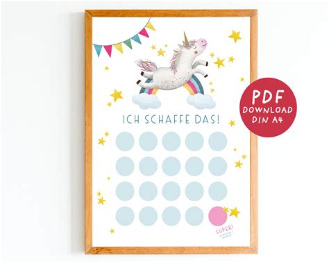 Belohnungstafel Einhorn Belohnungstafel Kind Pdf Etsy De