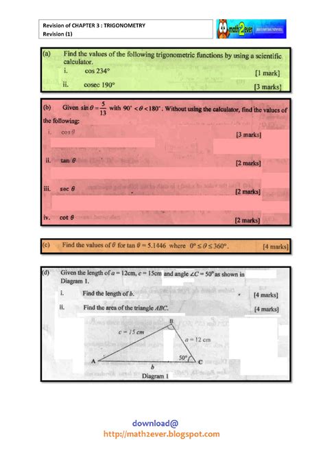 trigonometry revision 1 math2ever™ place to learn basic mathematics