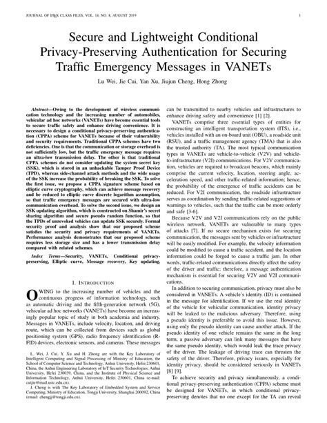 pdf secure and lightweight conditional privacy preserving authentication for securing traffic