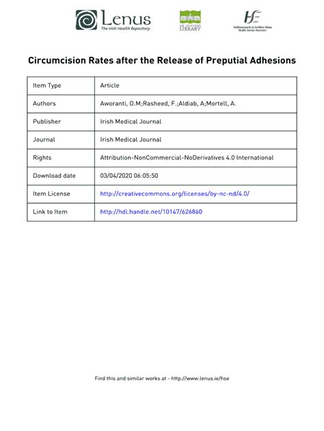 Fillable Online Circumcision Rates After The Release Of Preputial