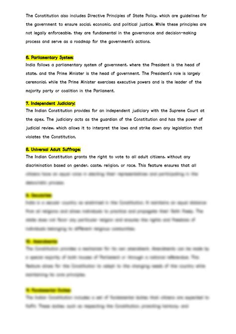 Solution Salient Features Of Indian Constitution Studypool