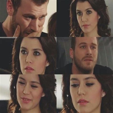 Several Different Pictures Of A Man And Woman Looking At Each Other S