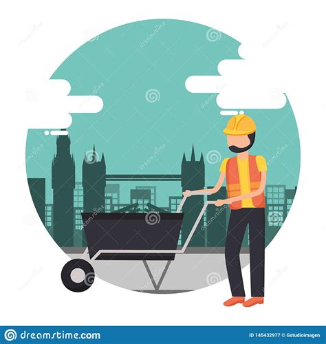 Ciudad De La Construcci n Del Trabajador Ilustración del Vector