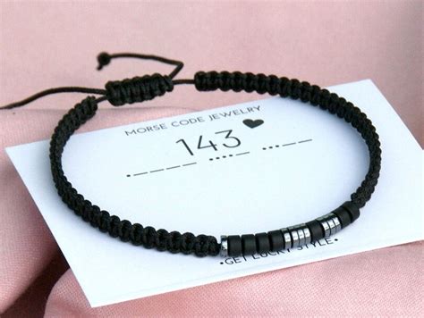 143 Bracelet Boyfriend Gift Morse Code Bracelet Men I Love You Bracelet