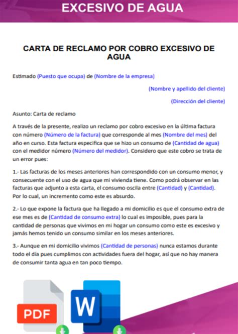 Modelo De Carta De Reclamo Dirigida A Sedapal