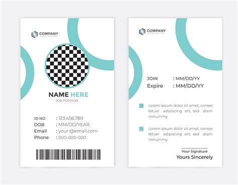 Modern And Creative Corporate Company Employee Id Card Template