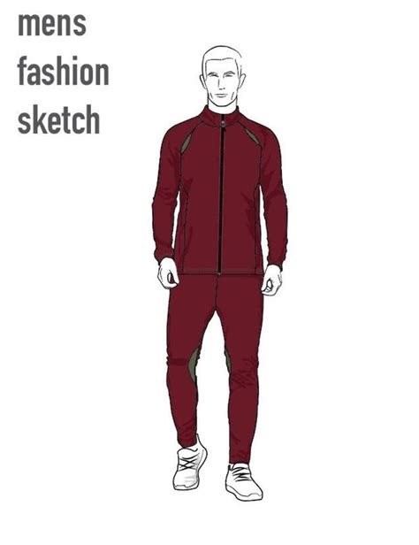 Mens Sport Fashion Sketch Figure Croquis Template Completely Editable On Adobe Illustrator