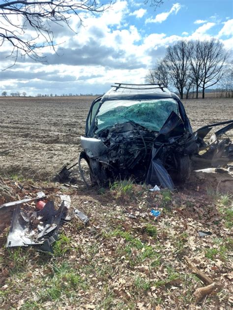 Makabryczny wypadek w Wielkopolsce Kierowca zginął na miejscu Zdjęcia