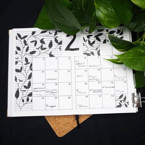 My Bujo February Monthly After The Pen Loving This Black And White