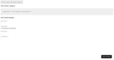 Vue Route Props Forked Codesandbox