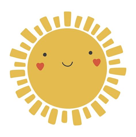 Lindo Personaje De Dibujos Animados De Sol Vector De Sol Feliz Sol De