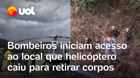 Helicóptero desaparecido em SP Bombeiros iniciam acesso ao local da