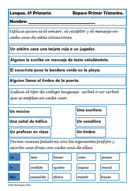 Fichas De Lengua Para Quinto De Primaria Ortografia Ejercicios