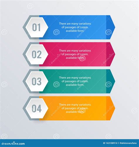 List Of Steps Diagram Vertical Row Layout With Number Of Sequence