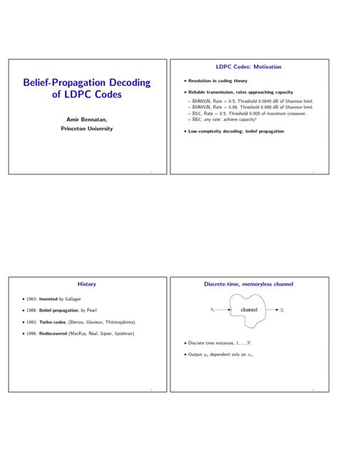 belief propagation decoding of ldpc codes pdf low density parity check code theoretical
