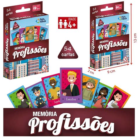 Jogo da memoria profissoes 54 cartas na caixa em Promoção na Americanas