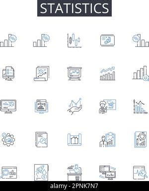 Graphical Representation Line Icons Collection Infographic