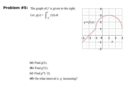 solved let g x ∫−3xf t dt a find g 1 b find g′ 1