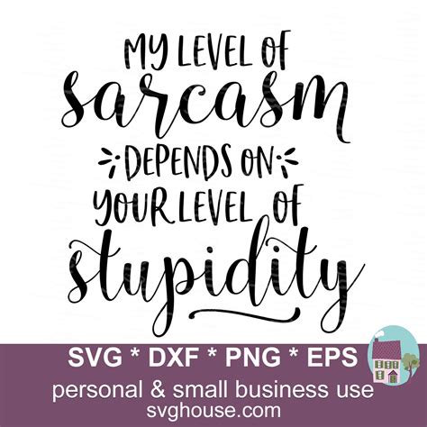 Level Of Sarcasm SVG Funny Mom Cut Files For Cricut And Etsy Canada