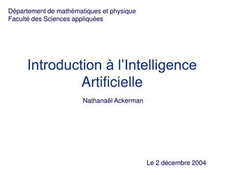 Ppt Introduction Lintelligence Artificielle Powerpoint