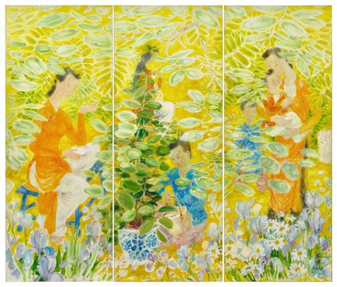 Le Pho 黎譜 Figures in a garden 庭園人物 Modern Evening Auction 2022