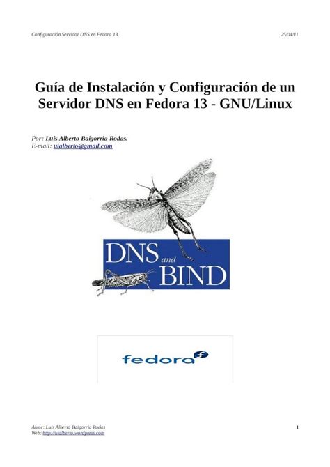 PDF Guía de Instalacion y Configuracion de un Servidor DNS en Fedora