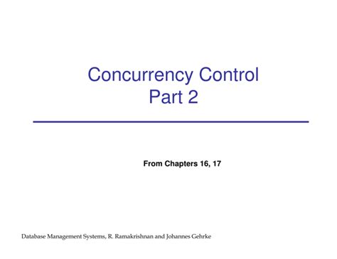 concurrency control part 2 from chapters 16 17