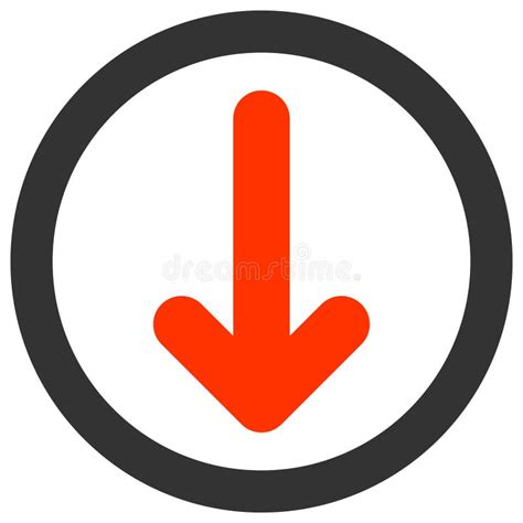 Vector De Icono Rayado De Flecha Hacia Abajo Redondeada Ilustración del