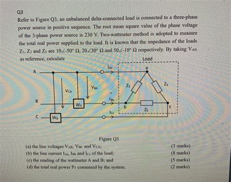 Solved Q Refer To Figure Q An Unbalanced Delta Connected Chegg