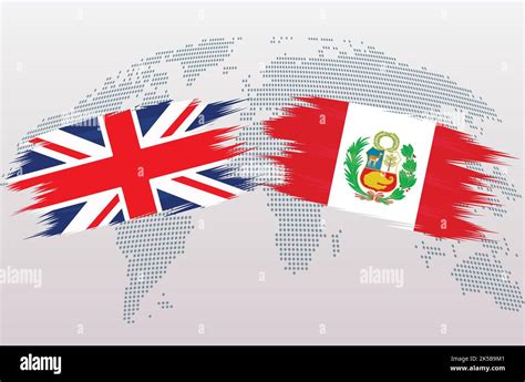 Reino Unido banderas de Gran Bretaña y PERÚ Las banderas del Reino