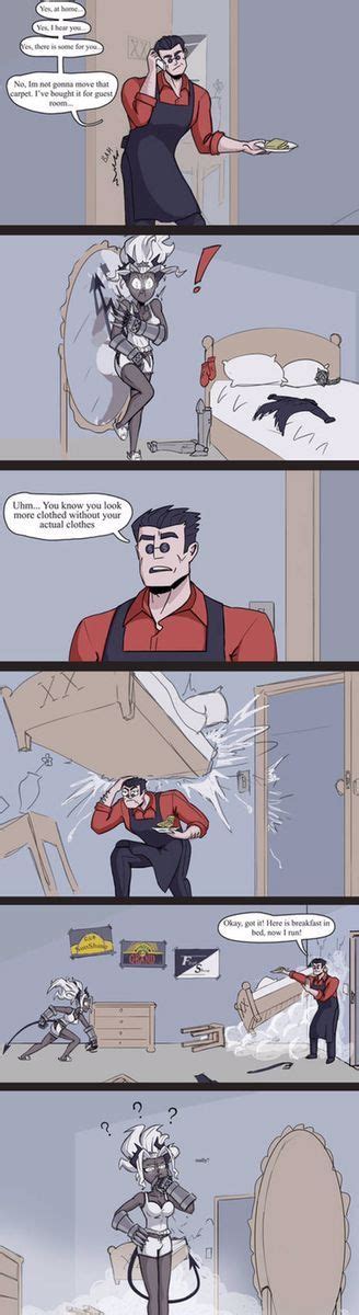 A Comic Strip With An Image Of A Man In Red Shirt And Black Pants