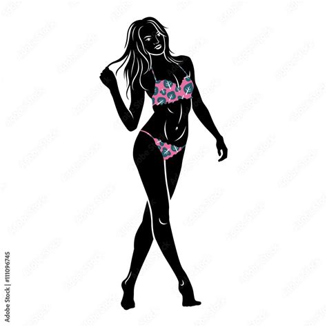 Sexy Woman In Bikini Silhouette Stock Vector Adobe Stock