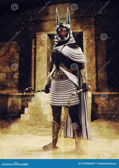 Ancient Egyptian Anubis Priest Stock Illustration Illustration Of Anubis Priest 233506628