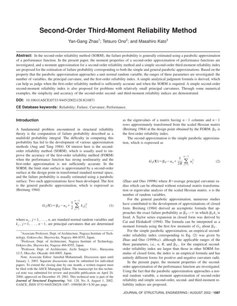 pdf second order third moment reliability method