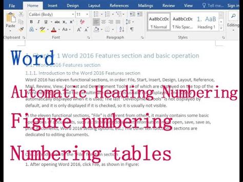 Automatic Heading Figure And Table Numbering In Word With Chapter Of