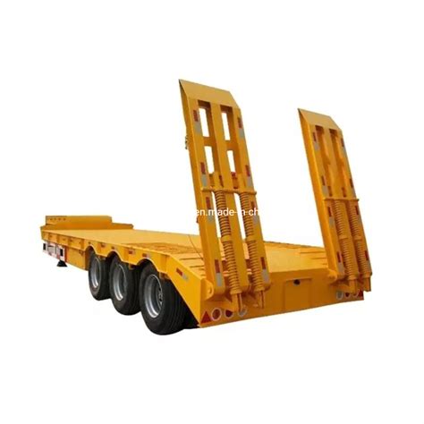 Heavy Duty De 35 Toneladas Lowbed 3 Ejes Del Remolque Cama Baja De 4