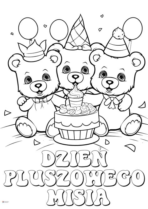 Kolorowanka Xxl Na Dzie Pluszowego Misia Do Druku Pdf Do Pobrania