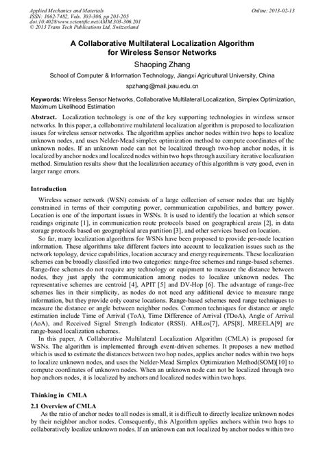 a collaborative multilateral localization algorithm for wireless sensor