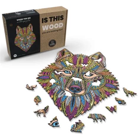 Ekologiczne Puzzle Drewniane Wilk Determined Wolf Element W