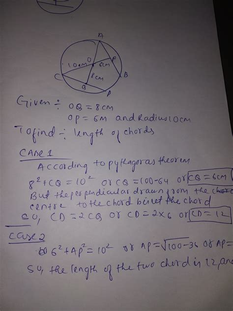 In The Given Figure Ab And Cd Are Two Chords Of A Circle With Centre O