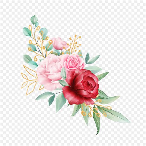Flower Arrangement Clipart Vector Watercolor Floral Arrangement