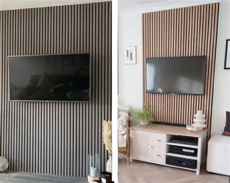 Mur Tasseau Bois Tv Habiller Mur Derri Re La T L Avec Des Tasseaux