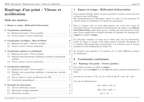 SOLUTION Mecanique Reperage Point Vitesse Acceleration Studypool