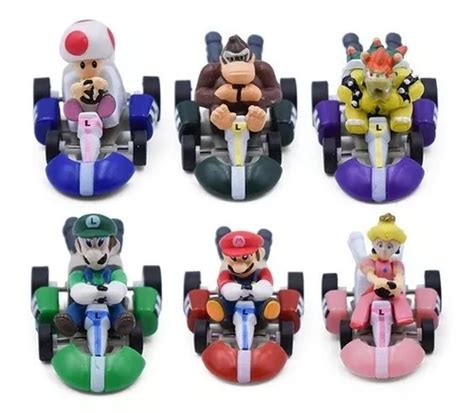 Mario Bros Mini Kart Pull Back Coche Juguete 6 Modelos conj Envío gratis