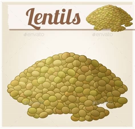 Lentils And Broccoli On A White Background With The Word Lentils Above It