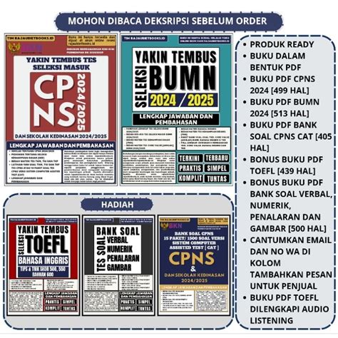 Jual BUKU CPNS 2024 2025 DAN BUKU BUMN 2024 2025 PEDOMAN SUKSES