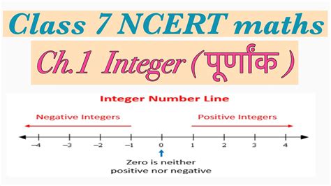 class 7 chapter 1 पूर्णांक integer introduction youtube