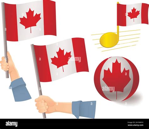 Canada Flag Icon Set National Flag Of Canada Vector Illustration Stock