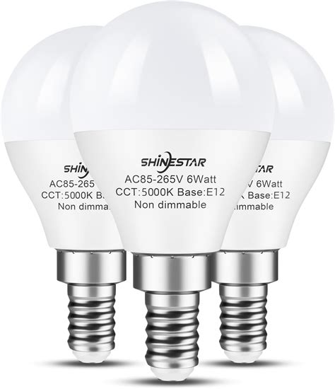 SHINESTAR 3 Pack Ceiling Fan Light Bulbs Small Base 120v 60w