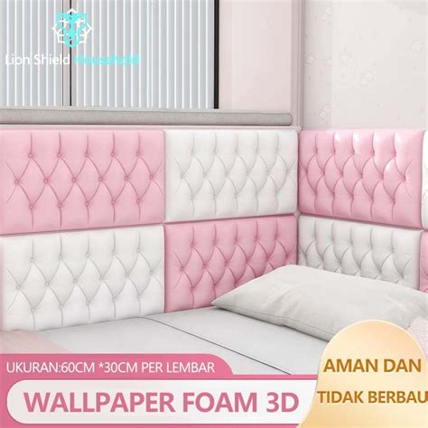 Jual Wallpaper Foam 3D 30x60CM 34x34CM Headboard Bed Wall Sticker